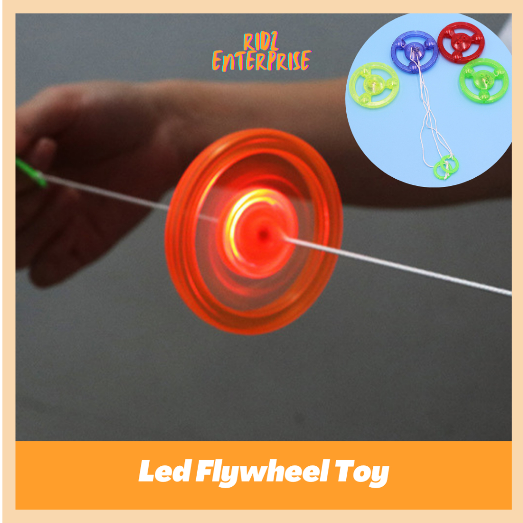 Novel Child Toy Pull Wire Flywheel Toy Flash Pull Wire Led Flywheel ...