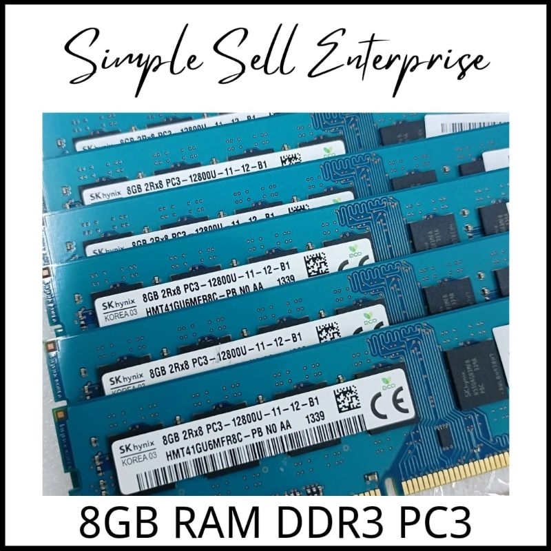 Desktop PC Ram 8GB 2444 DDR4 PC4 / DDR3 PC3 (USED) | Shopee Malaysia
