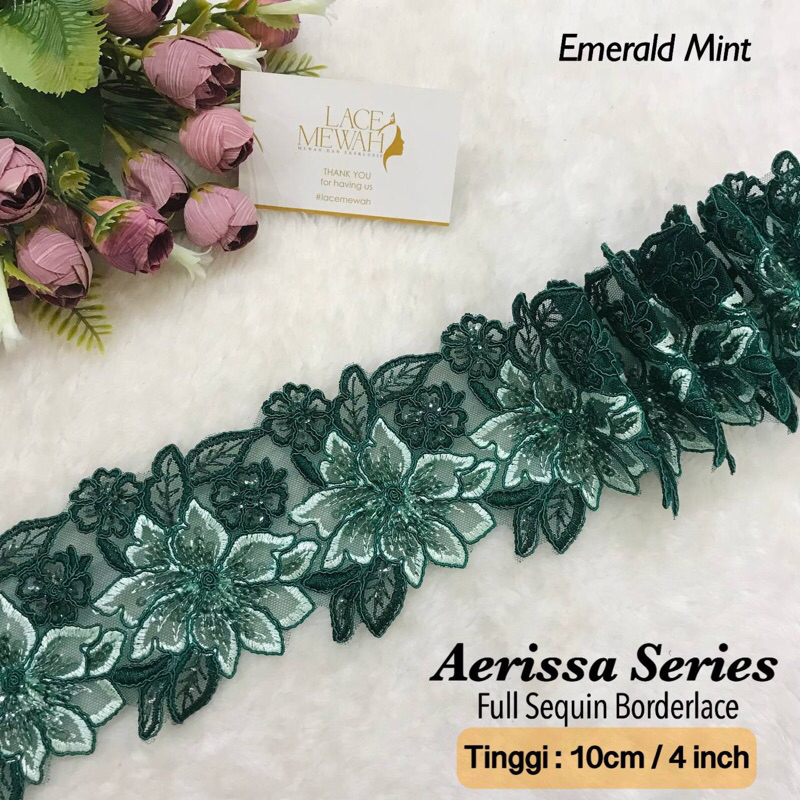 😍 BORDERLACE FULL SEQUIN 😍 LACE BUNGA DWICOLOUR LACE BAJU RAYA DRESS ...