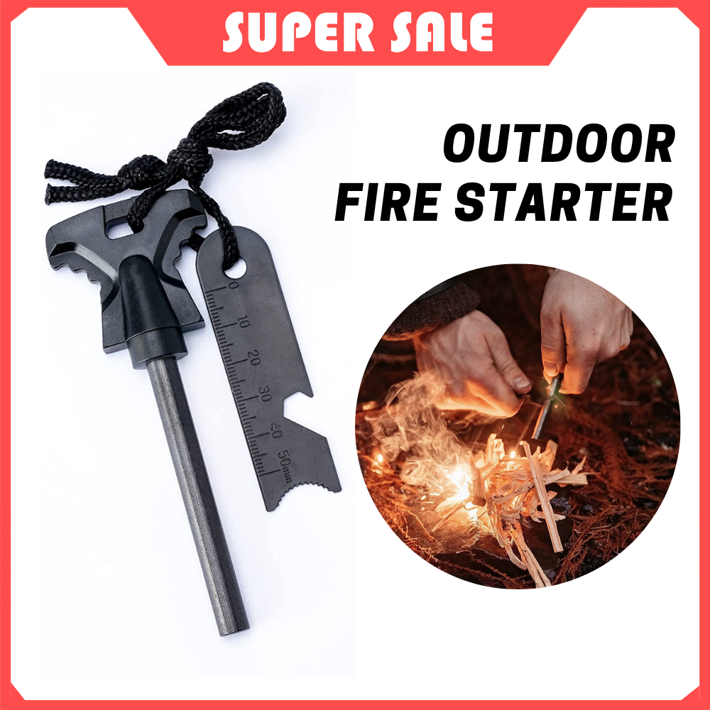 Fire Starter Rod Outdoor Survival Ferro Rod Magnesium Flint Stone for ...