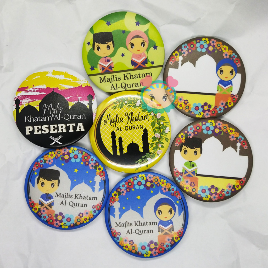BUTTON BADGE MAJLIS KHATAM AL-QURAN / NAME TAG/ MERDEKA [MIN 10 ...