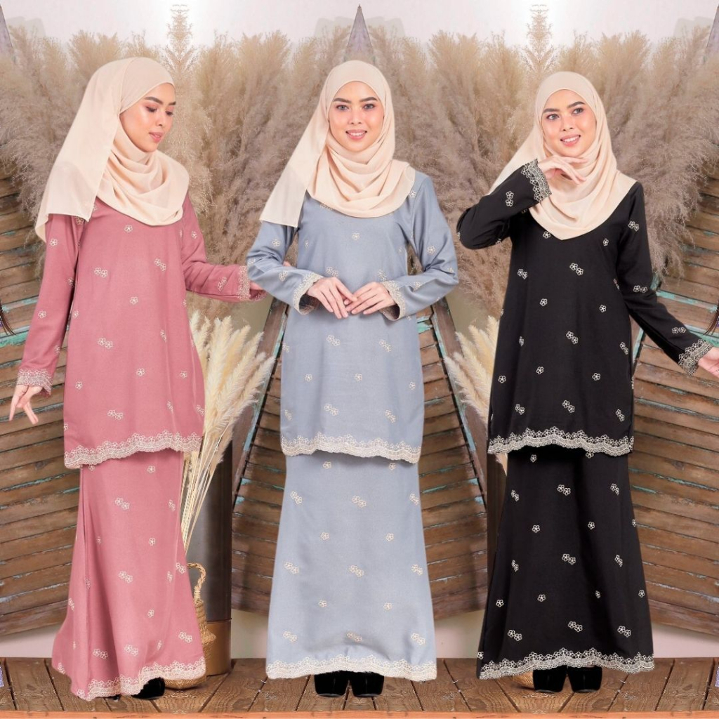 Baju Kurung Sulam Raya Baju Raya 2023 | Shopee Malaysia