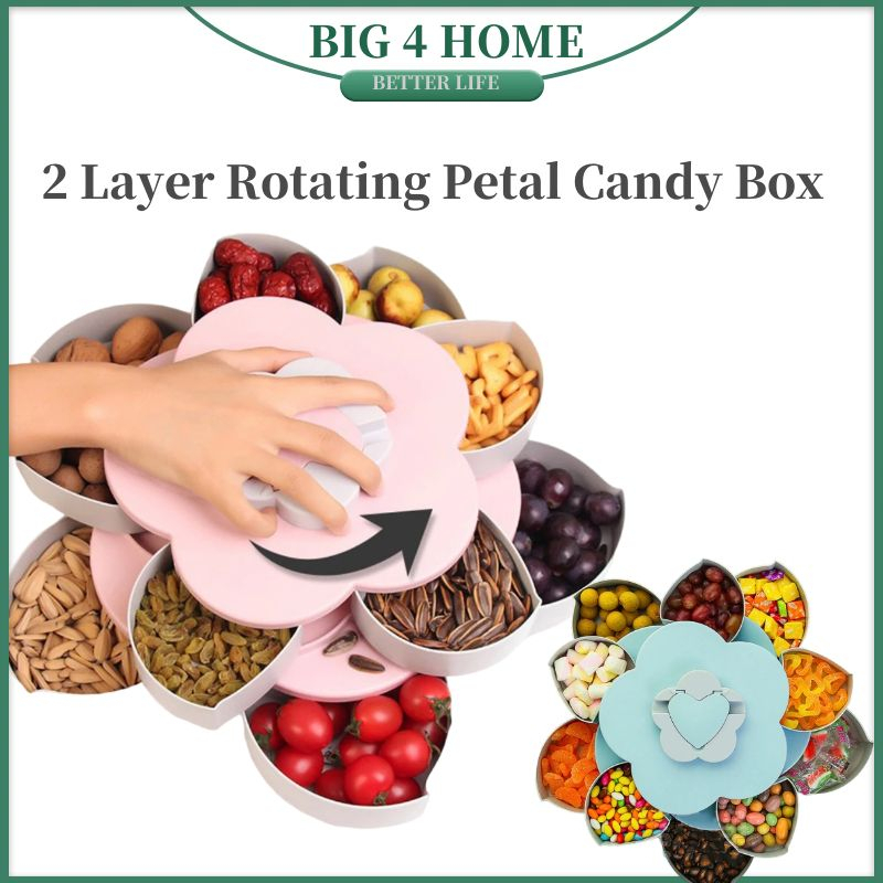 2 Layer Rotating Snack Box / Candy Box / Food Storange Wedding Gift ...