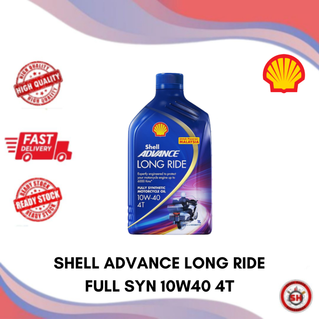 100% Original Shell Advance 10W40 4T Long Ride 10W40 Fully Synthetic ...