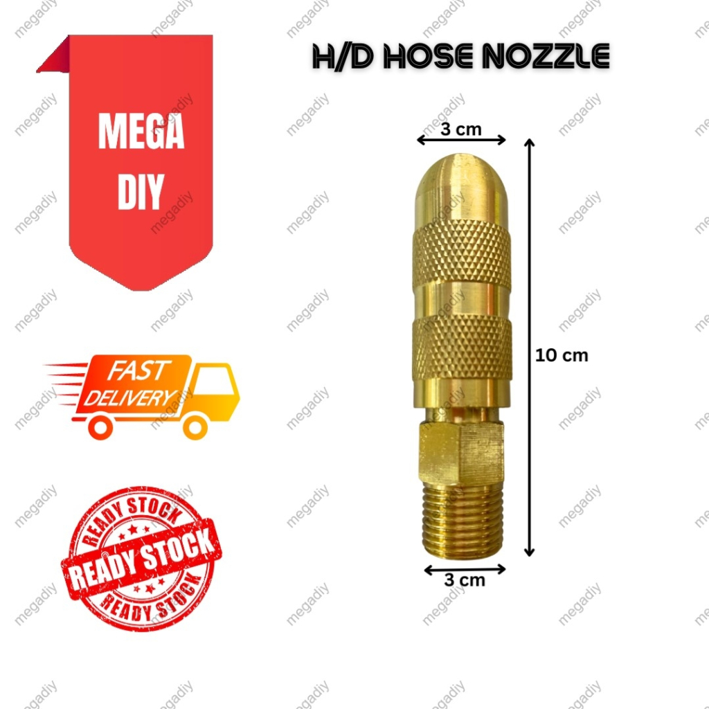 Heavy Duty Hose Nozzle High Pressure Adjustable Twist Host Garden Hose ...