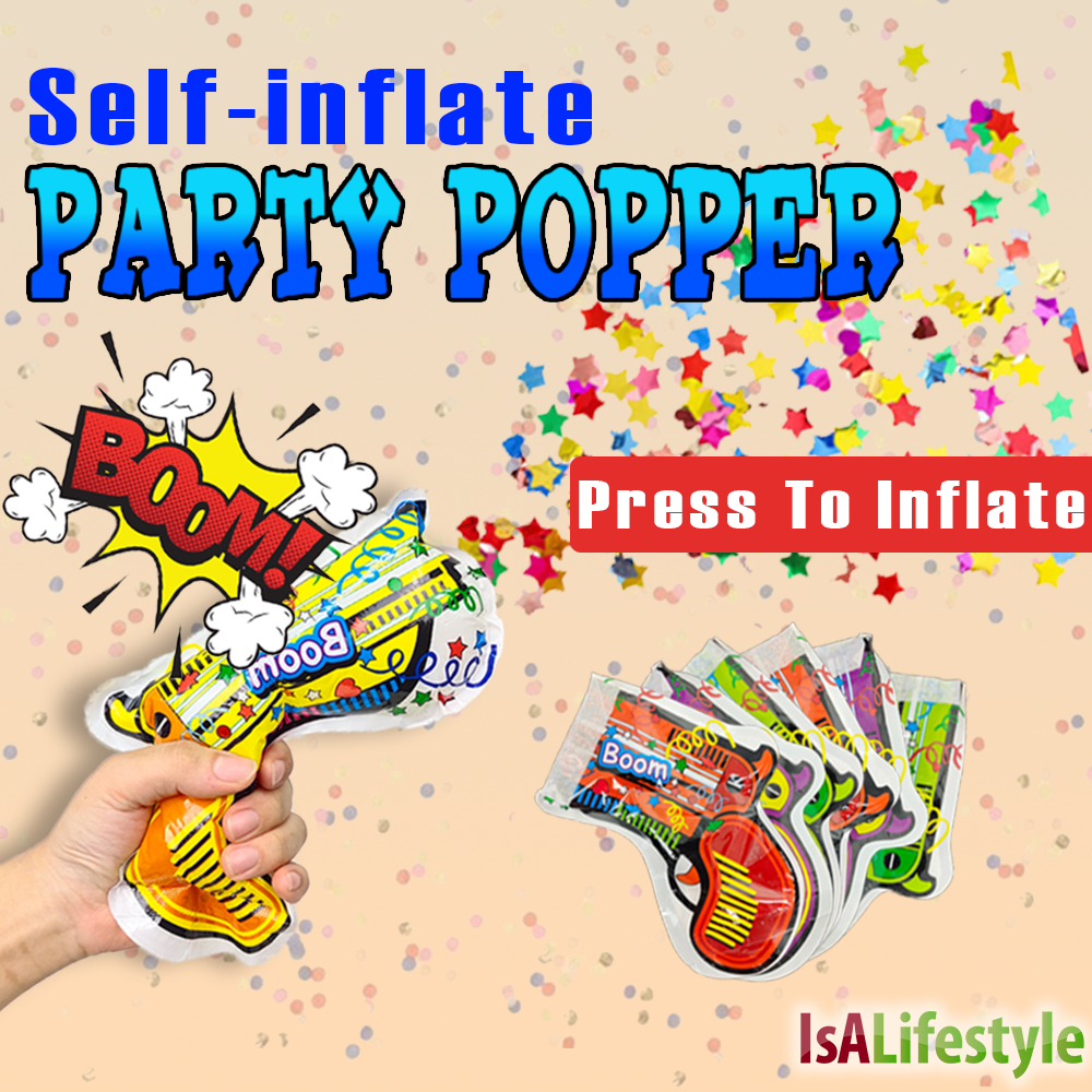 IsALifestyle Automatic Confetti Popper Self Inflation Cannons Gun ...