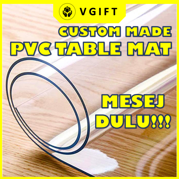 PVC TABLE MAT / ALAS MEJA PLASTIK / 1mm 2mm Thick PVC Table Protector ...