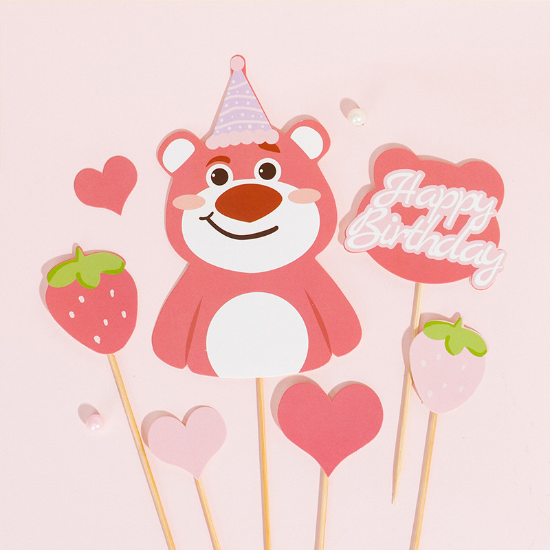 [WAWA] Toy Story Lotso Strawberry Bear cake decoration topper ...