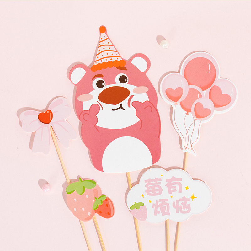 [WAWA] Toy Story Lotso Strawberry Bear cake decoration topper ...