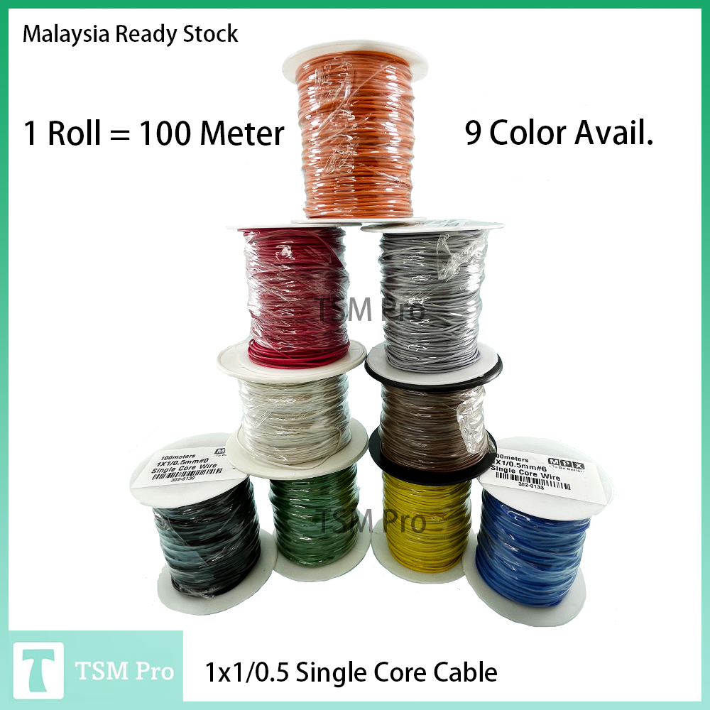 1 Roll Single Core Single Strand Signal Wire 1/0.5mm Single Core Wire ...