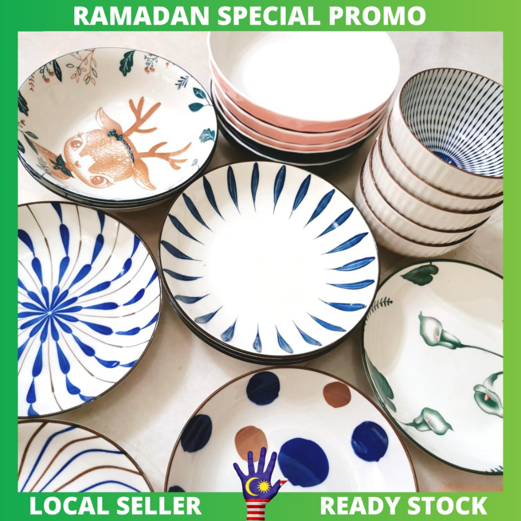 RAMADAN RAYA Ceramic Mangkuk Pinggan Special Promo Set Bowl Plate Set ...