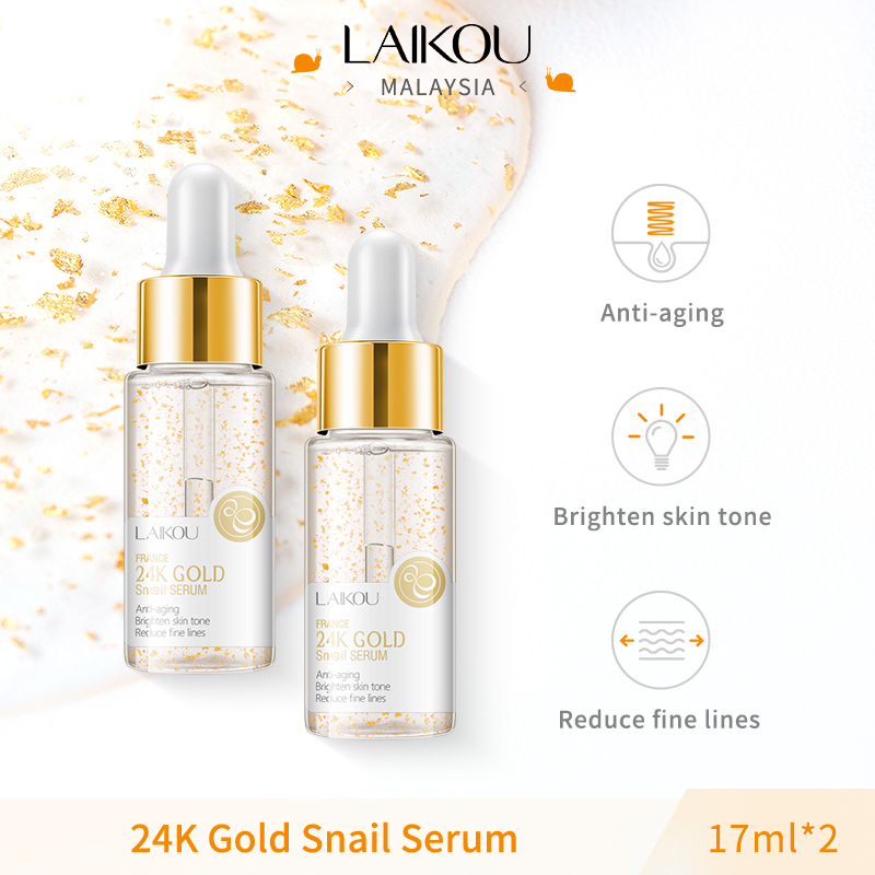 LAIKOU 24K Gold Snail Serum Anti-Aging Face Essence (17ml) [Buy 1 Get 1 Free] | Shopee Malaysia