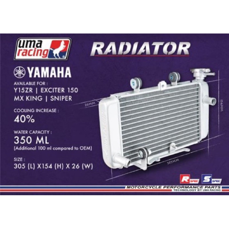 Uma Racing Biger size Radiator Yamaha Y15ZR / honda Rs150 / LC135 ...