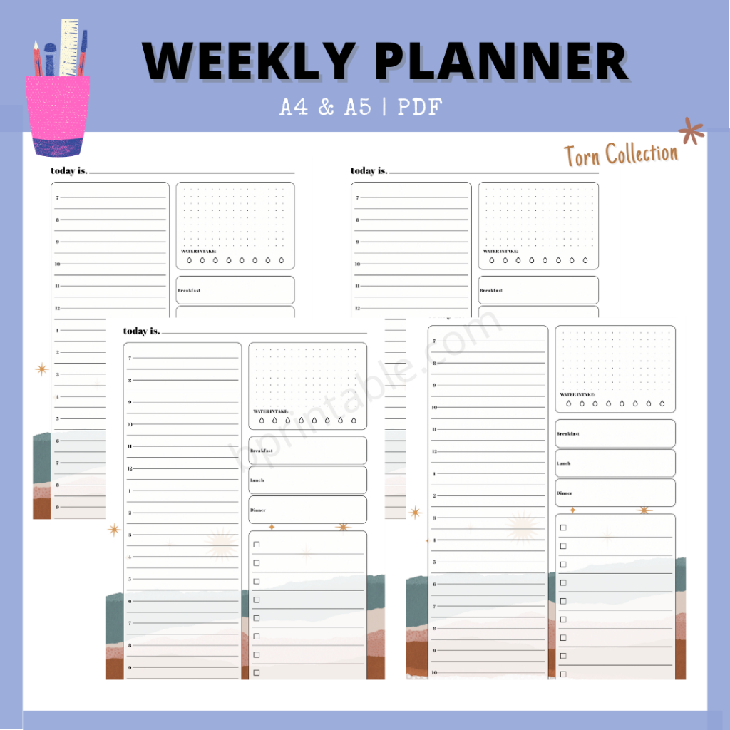 [PDF] Weekly Planner Template 7 Days Planning Grid Note A5 A4 | Shopee ...