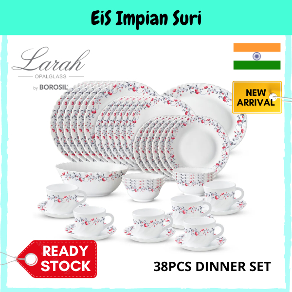 (Ready Stock!!) Borosil 38pcs Larah Opalware Dinner Set/ Dinnerware Set ...