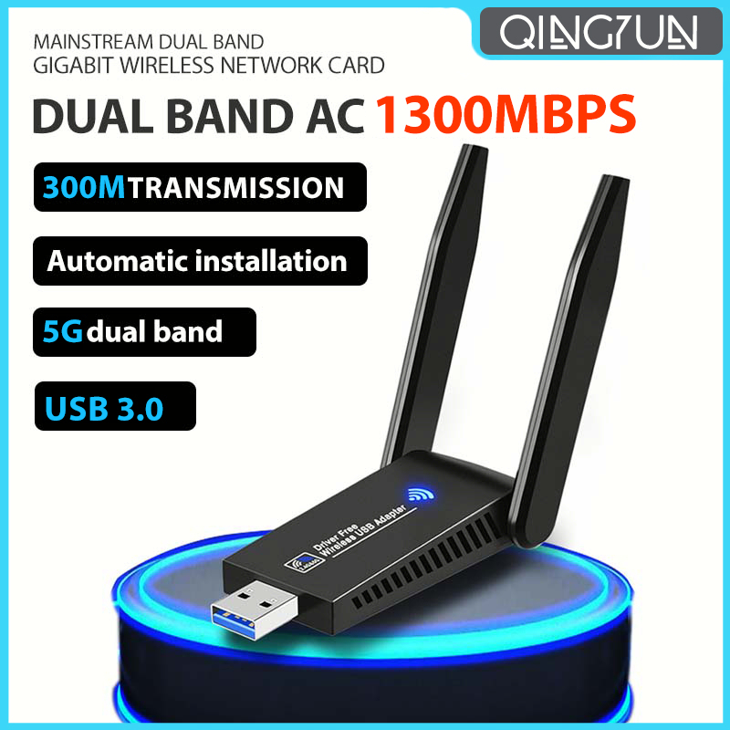 【24H Ship】1300Mbps Wireless Long Range Dual Band 5GHz USB 3.0 WiFi ...