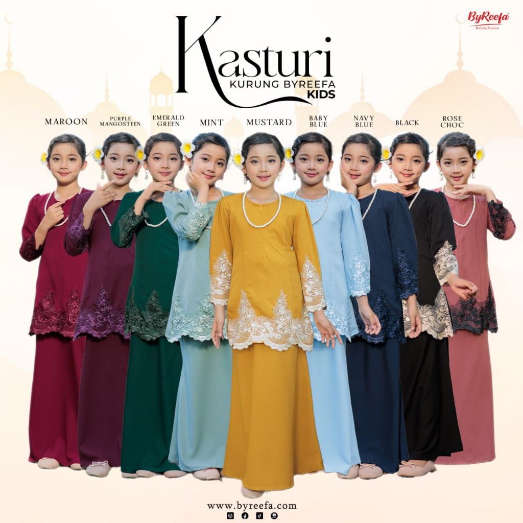 [Raya 2023] Kurung Kasturi KIDS ByReefa Collection | Mustard | Navy ...