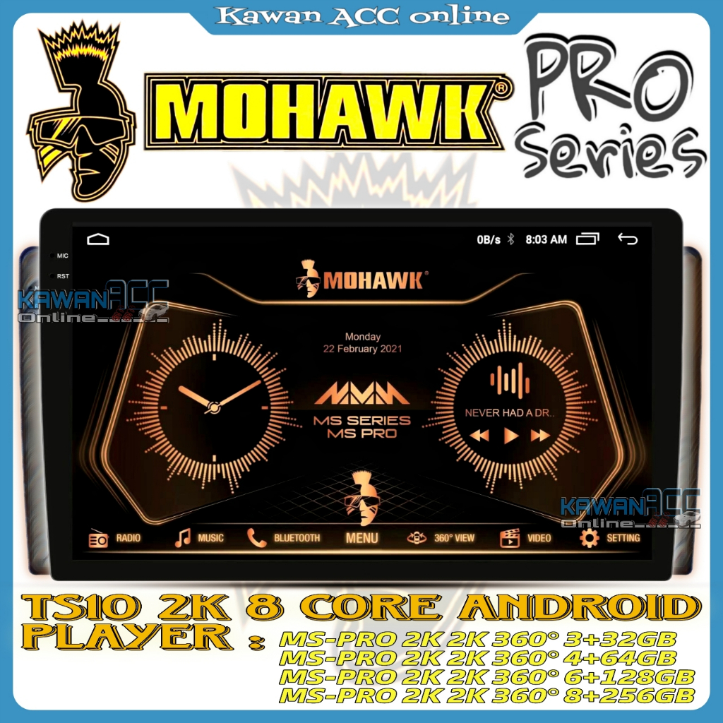 MOHAWK MS PRO Series 2K 360 QLED 8 Core Car Android Player **100 ...