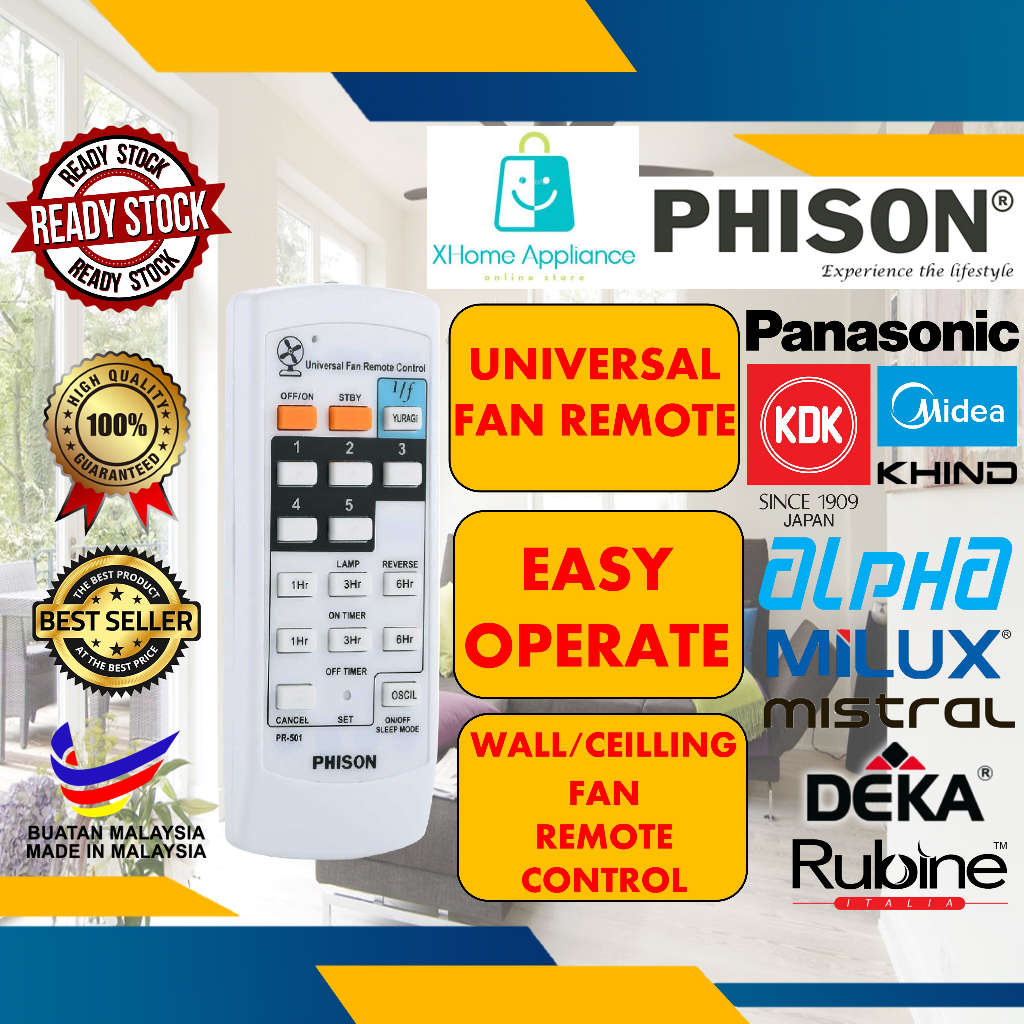 Panasonic KDK Midea Alpha Milux Euro-UNO Khind Rubine Morgan Mistral ...