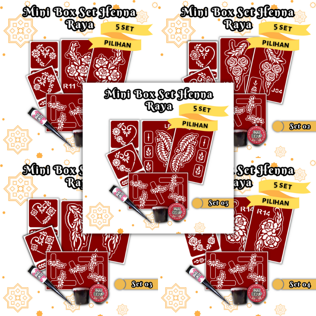 SET INAI RAYA 7IN1- STICKER INAI RAYA STICKER INAI MURAH | Shopee Malaysia