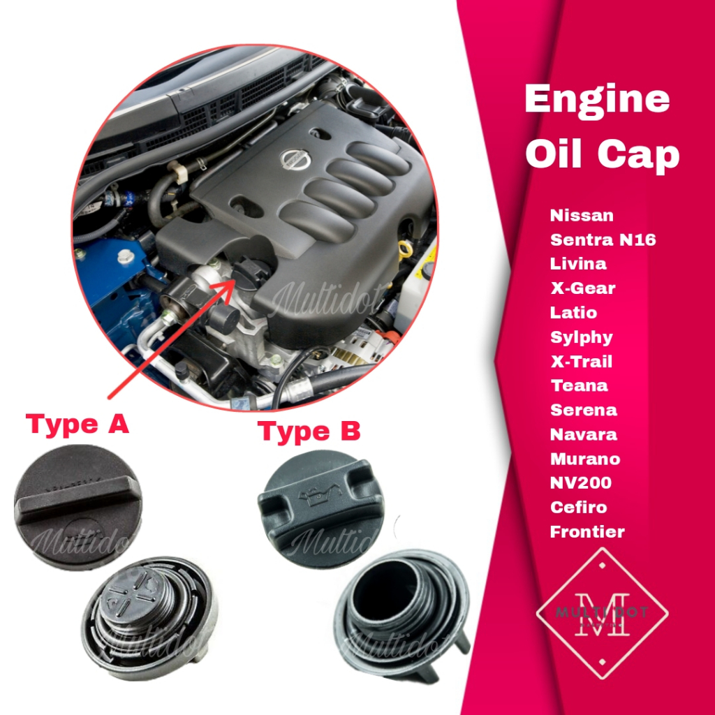 Nissan Engine Oil Cap Livina X-Gear Latio X-Trail Sentra NV200 Sylphy ...
