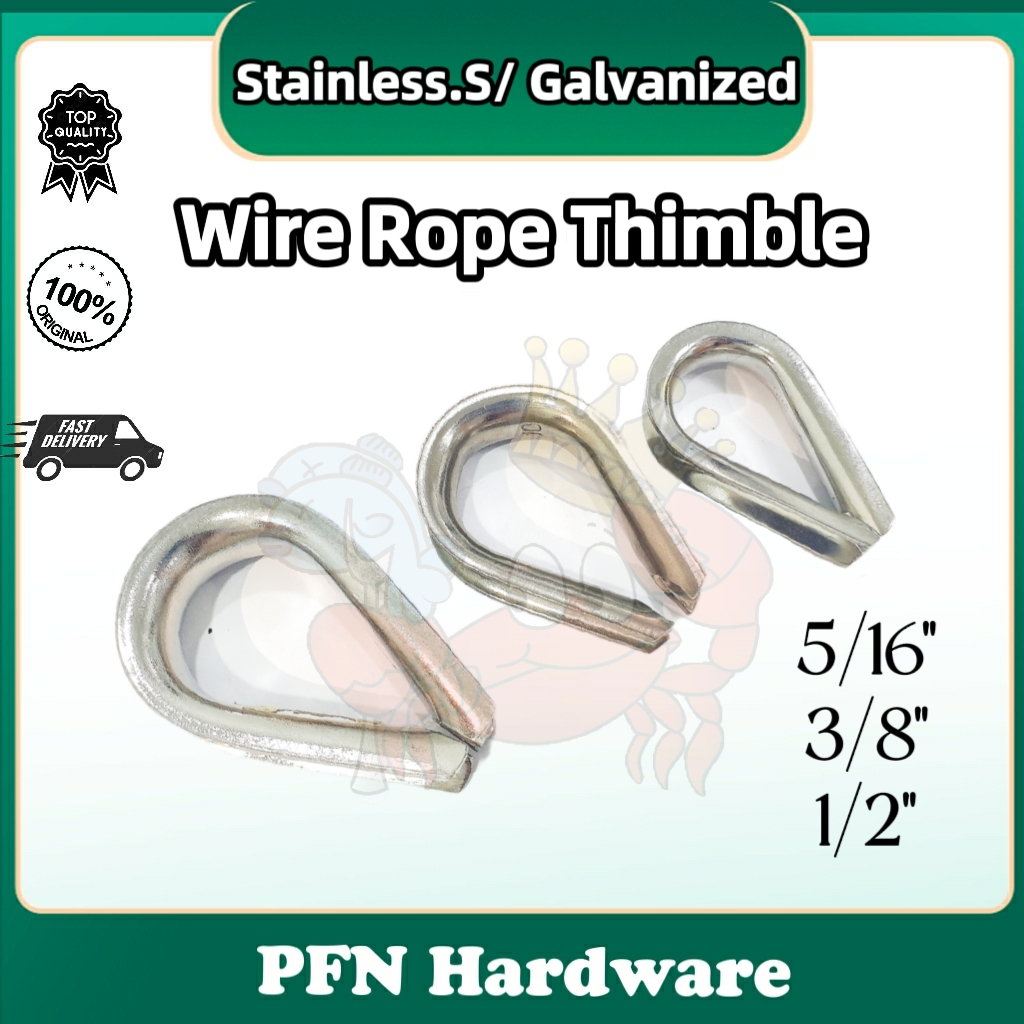 Wire Rope Thimble Stainless Steel 304 / Galvanized Cable Wire Eyelet ...