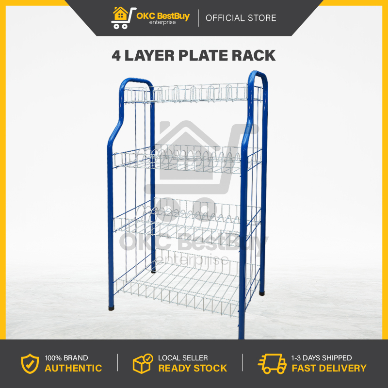 Kitchen Rack / Plate Rack / 4 Tier Plate Rack / 4 Layer Plate Rack ...