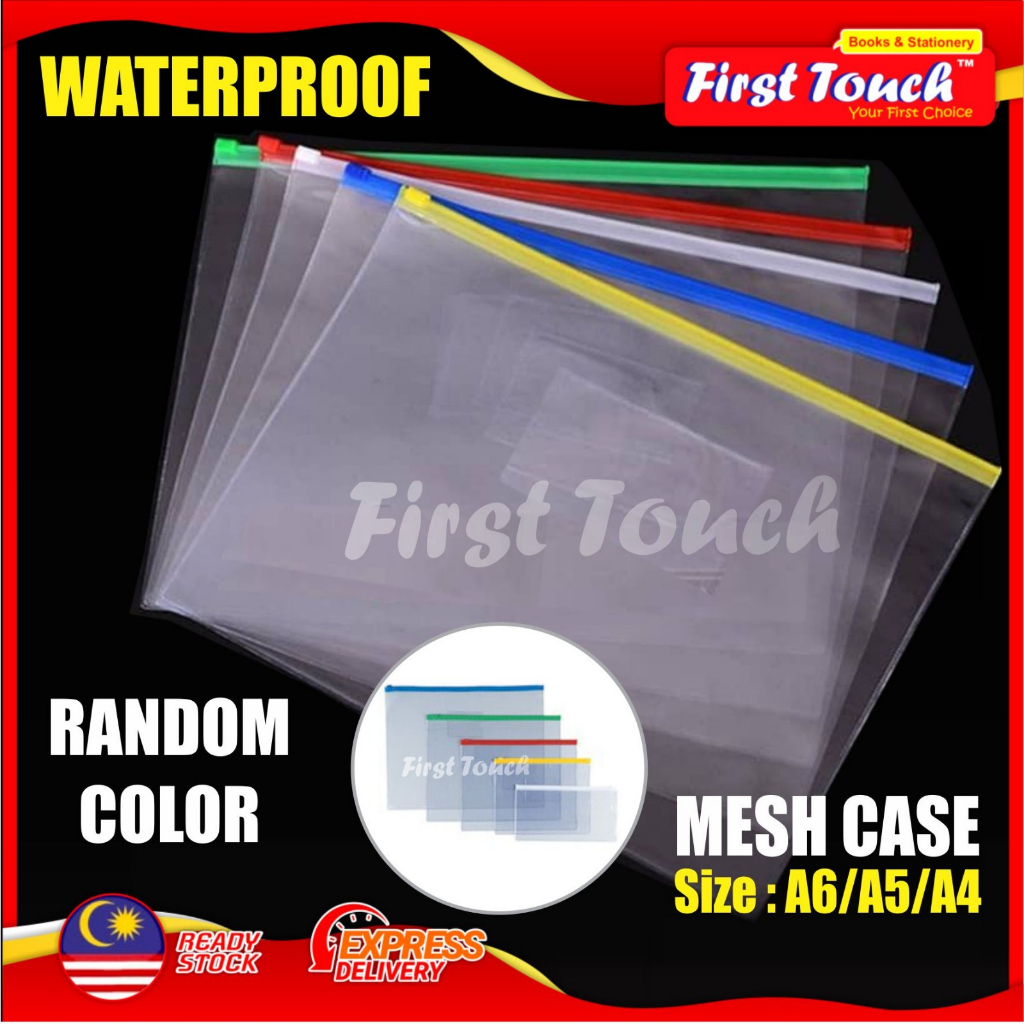 Zipper Bag Waterproof Transparent PVC A5 A4 A6 With Name Card Pocket ...