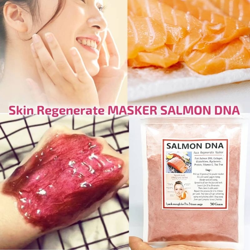 Salmon DNA Face Mask/ Powder Mask/ Aging/ Anti Tua/ Skin Glowing/ Cegah ...