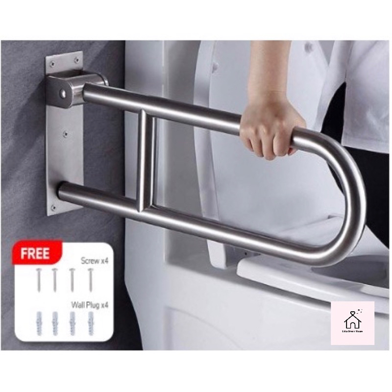 Stainless Steel Bathroom Toilet Safety Grab Bar Pemegang Besi Boleh ...