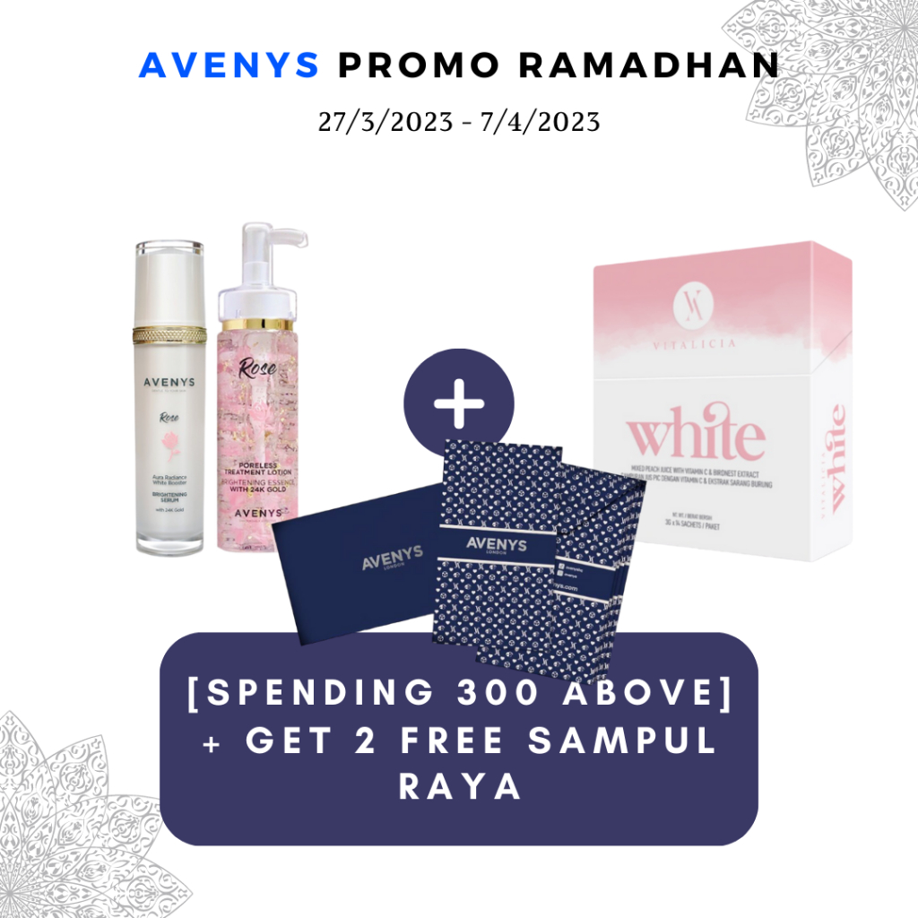 AVENYS PROMO RAMADHAN SET ROSE + VITALICIA WHITE ( FREE 2 SAMPUL RAYA ) | Shopee Malaysia