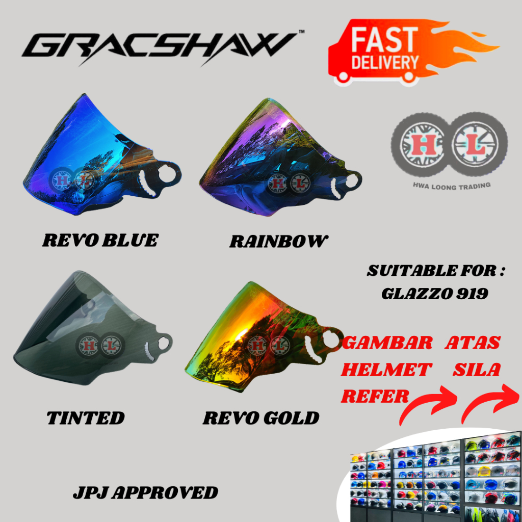 VISOR GRACSHAW GLAZZO 919 ( VISOR SIANG & MALAM GRACSHAW GLAZZO 919 ...
