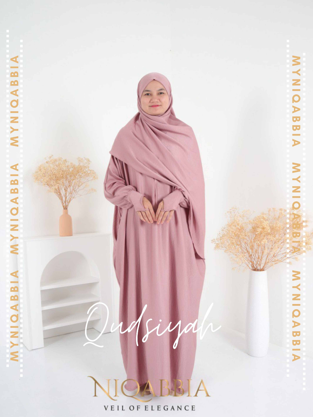 NIQABBIA QUDSIYAH Abaya + Mini Telekung + FREE Half Niqab | Shopee Malaysia