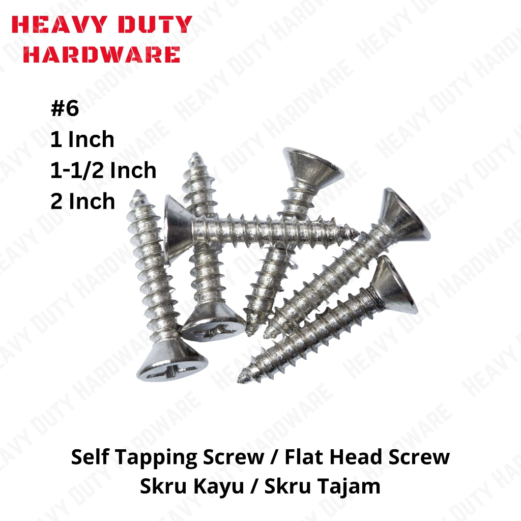 Skru Ceiling Skru Partition 天花板螺丝 尖螺丝 Skru Putih Tajam Flat Head Screw Self Tapping Screw ...
