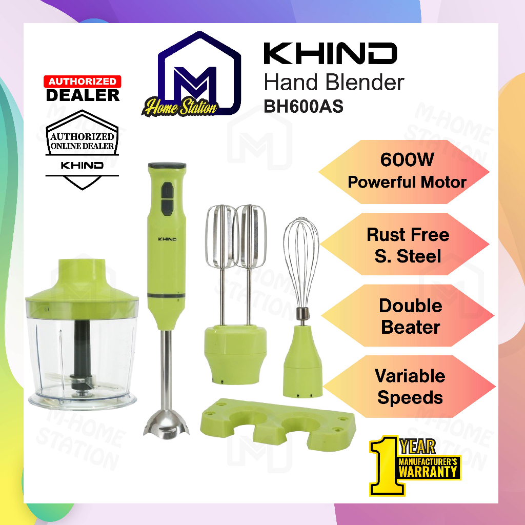 Khind Multi-function Hand Blender Chopper Mixer (3 in 1) BH600AS BH ...