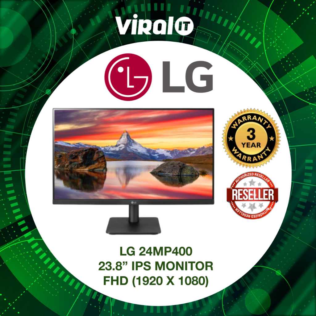 LG 24MP400 23.8" IPS MONITOR FHD (1920X1080) 75HZ 5MS | Shopee Malaysia