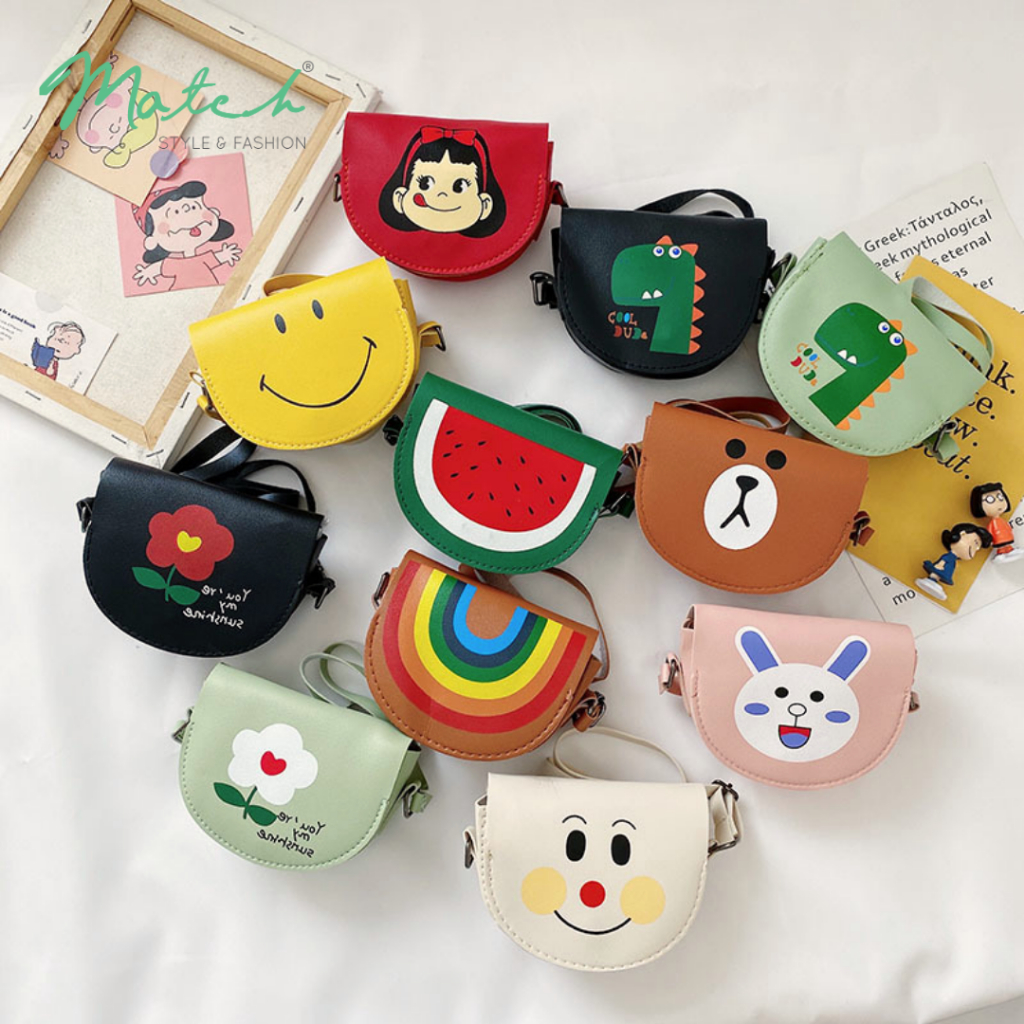 Kids Sling Bag Cute Cartoons Half Arc Cartoons Fashion PU Porch ...