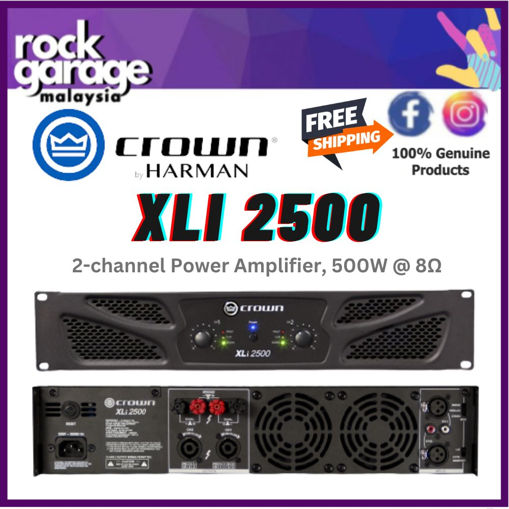 Crown XLi 2500 2-channel Power Amplifier, 500W @ 8Ω | Shopee Malaysia
