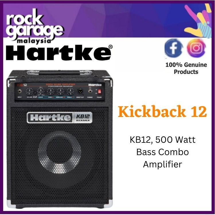 Hartke Kickback 12 - KB12, 500 Watt Bass Combo Amplifier (KB-12 ...