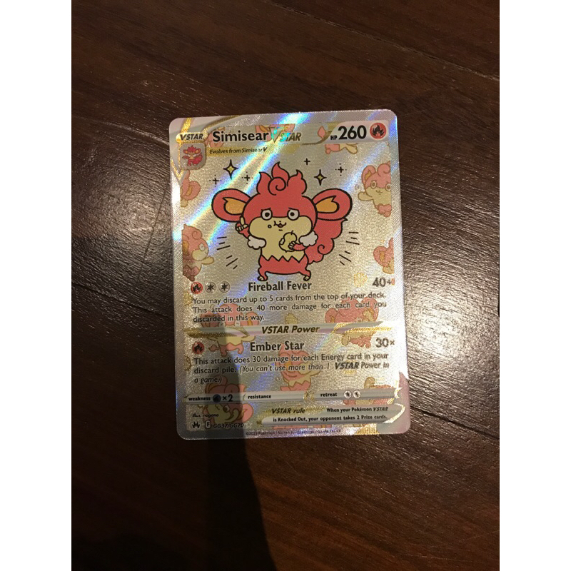 OFFICIAL Pokémon card Simisear vstar crown zenith | Shopee Malaysia