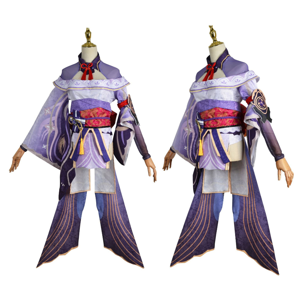 Genshin Impact Raiden Shogun Cosplay Costume Wig Purple Long Hair ...