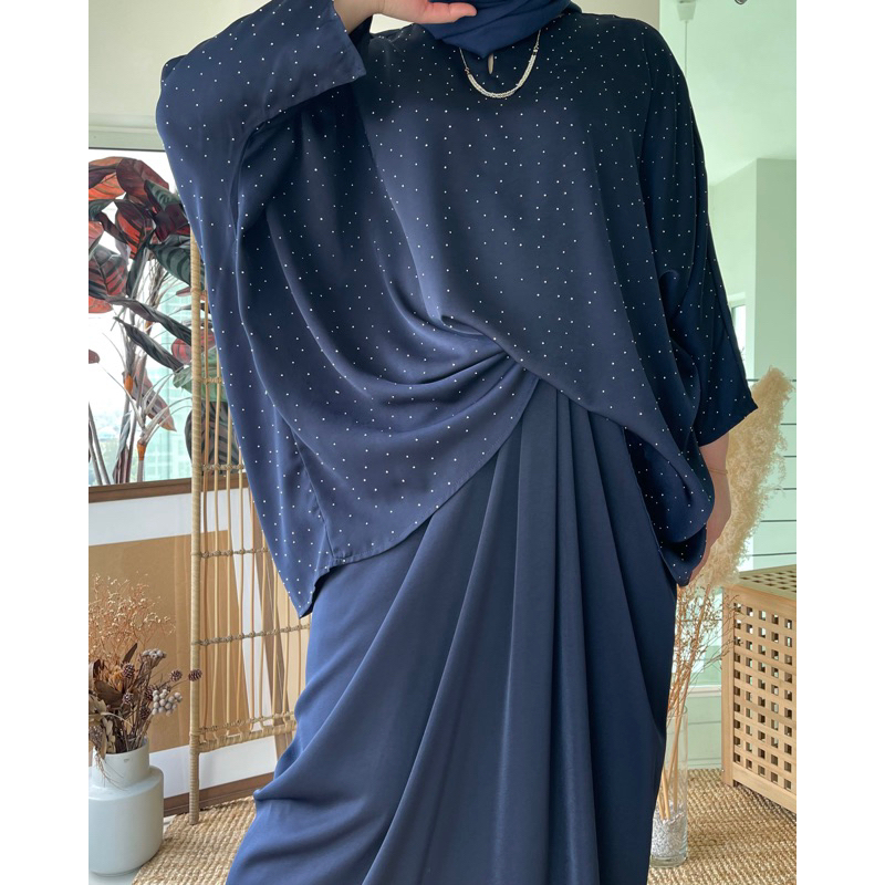 MARQUISE Two Piece Kaftan Batwing Modern Kurung Set Plus Size Raya 2023 ...