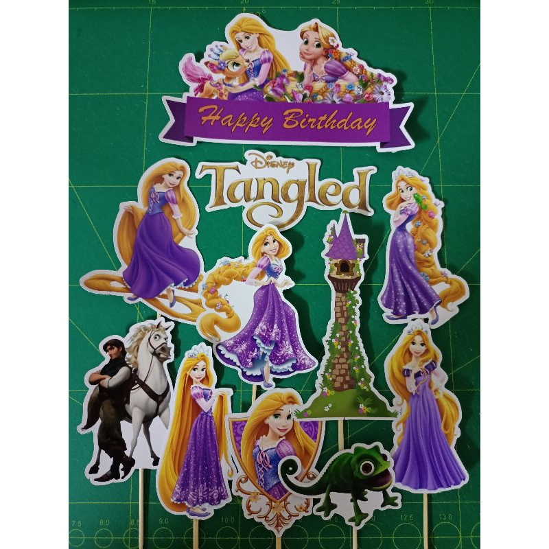 RAPUNZEL TANGLED CAKE TOPPER (FREE ADD NAME) | Shopee Malaysia