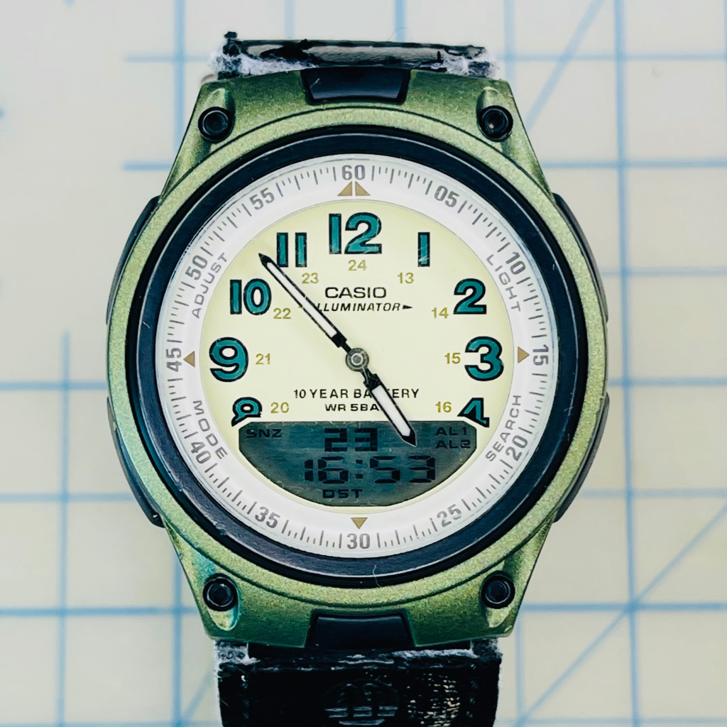 ORIGINAL CASIO AW-80 | ILLUMINATOR | TELEMEMO 50 | DIGITAL-ANALOG | WR ...