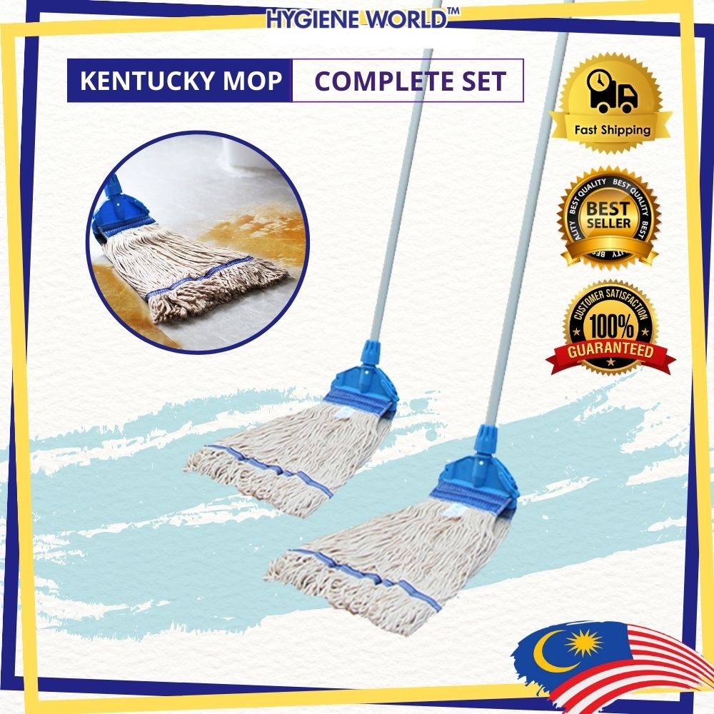 Kentucky Mop Complete with 4′ Aluminium Handle / Looped-End Floor Mop ...