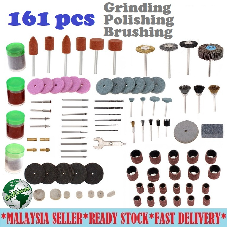 161 PCS (A007) Grinder Drill Bit Set Polishing Brushing Grinding Tools ...