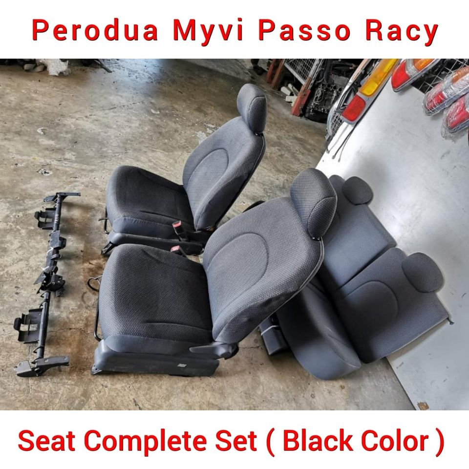 Perodua Myvi Passo Racy Boon Seat Complete Set ( Black ) / Car Seat ...