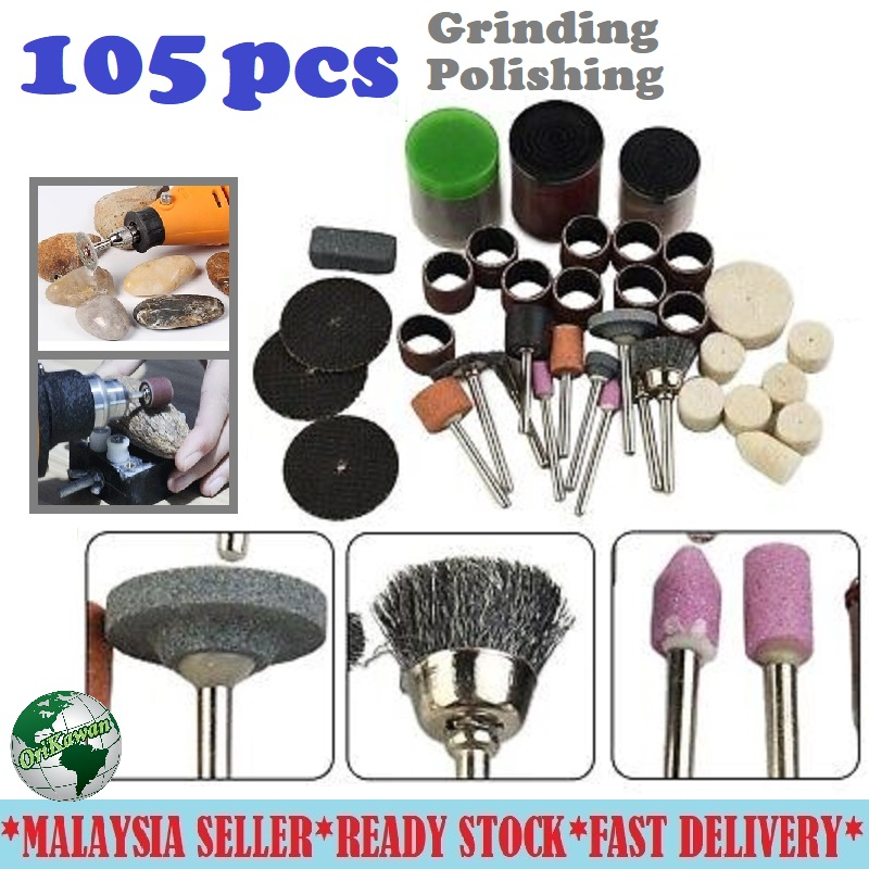 105 PCS (A004) Polishing Bit Set Steel Brush Grinder Accessories Kit ...