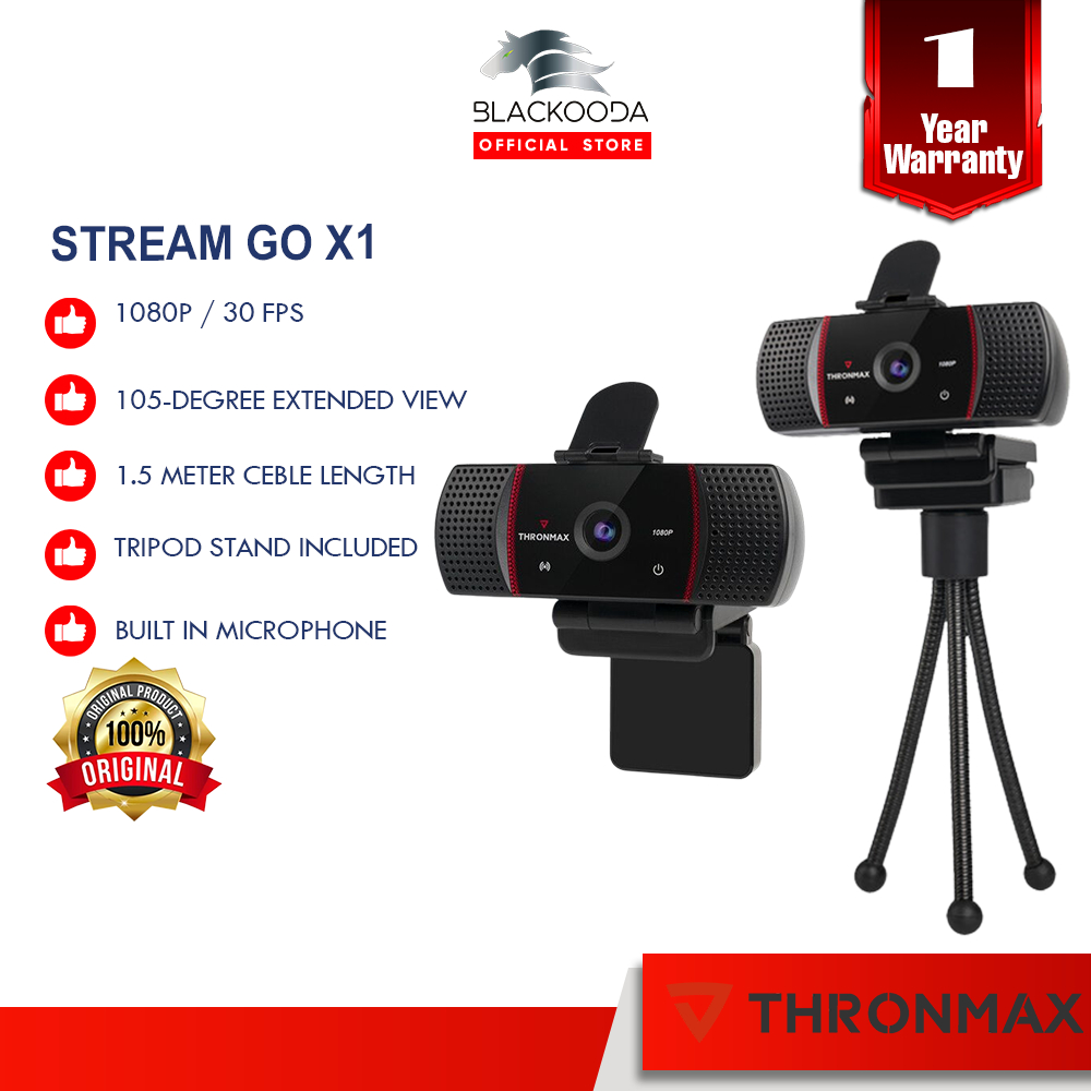 THRONMAX Stream Go X1 HD 1080p Webcam / Built In Microphone / 30 Fps ...