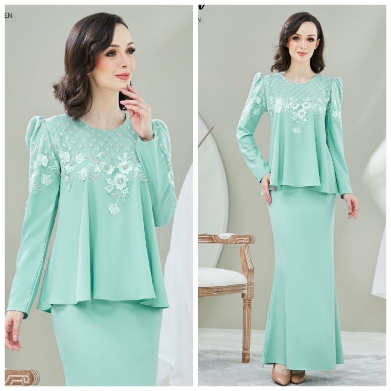 Della Kurung Modern 9119! Baju Kurung Puff Shoulder! Kurung Lace! Mini ...